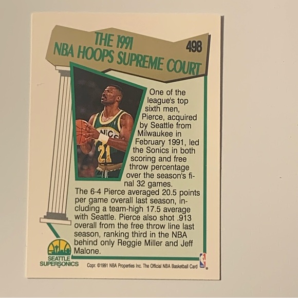 NBA HOOPS | Toys | 991 Nba Hoops Seattle Supersonics Ricky Pierce 498 ...